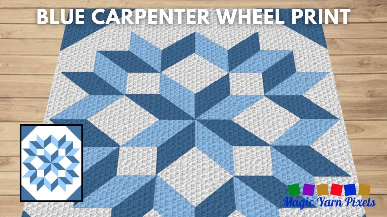 FREE GRAPH - Blue Carpenter Wheel Print - C2C & Tapestry Crochet ...