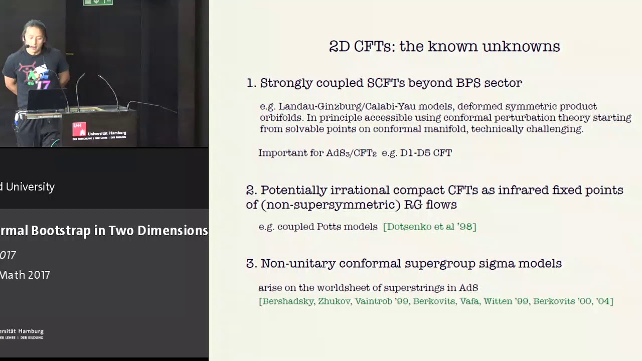 Xi Yin - Conformal Bootstrap in Two Dimensions - YouTube