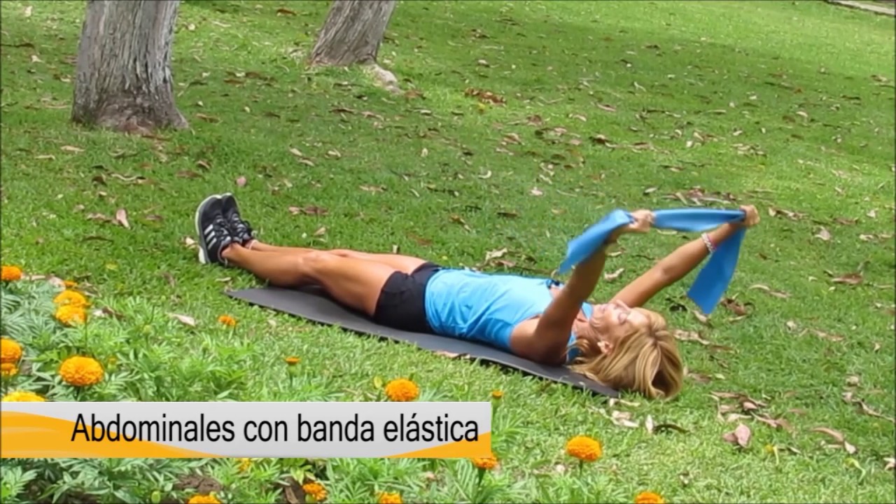 Abdominales con banda elastica - YouTube