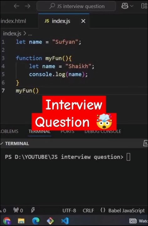 JavaScript Interview Question Series #shorts #shortvideo #javascript # ... JavaScript Interview Question Series #shorts #shortvideo #javascript # ...