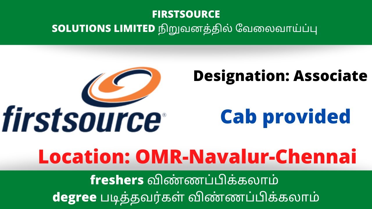 first source recruitments 2020/Immediate hiring for Freshers at ...