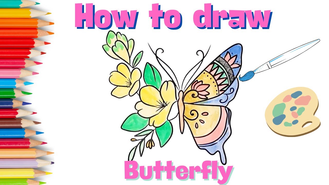Coloring a butterfly | Easy drawing | Step by step drawing for kids ...