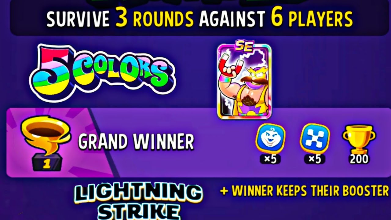 5 color lighting strikes match rumble 6 players 3 round grand winners ...