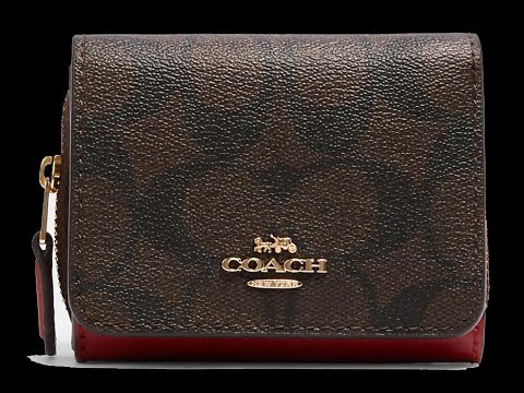 Cartera Coach Trifold Roja Small Trifold Wallet Gold/Brown 1941 Red ...