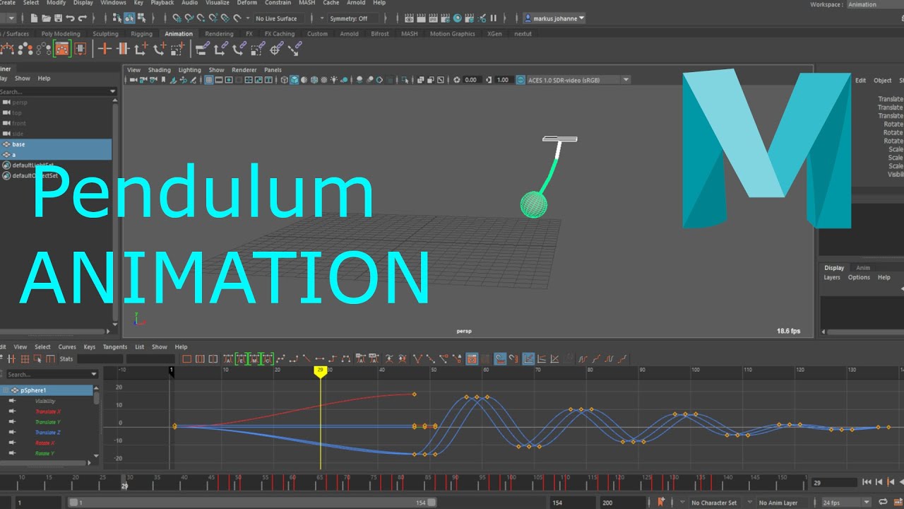 Pendulum 3d ANMATION (Maya 3d animation) - YouTube