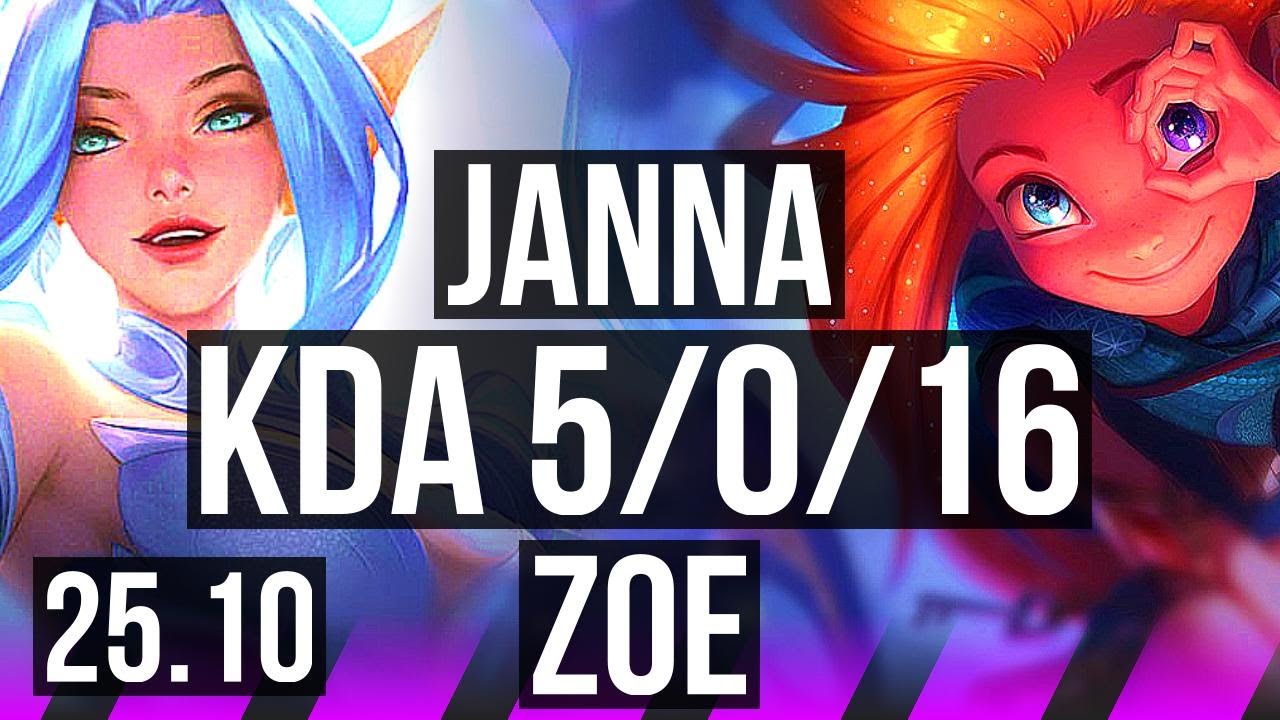 JANNA & Lux vs ZOE & Kai'Sa (SUP) | 5/0/16 | EUNE Challenger | 25.10 ...