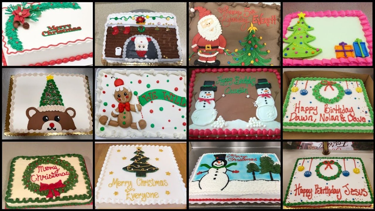 Christmas Sheet Cake Decorating ideas | Christmas Square Cake ...