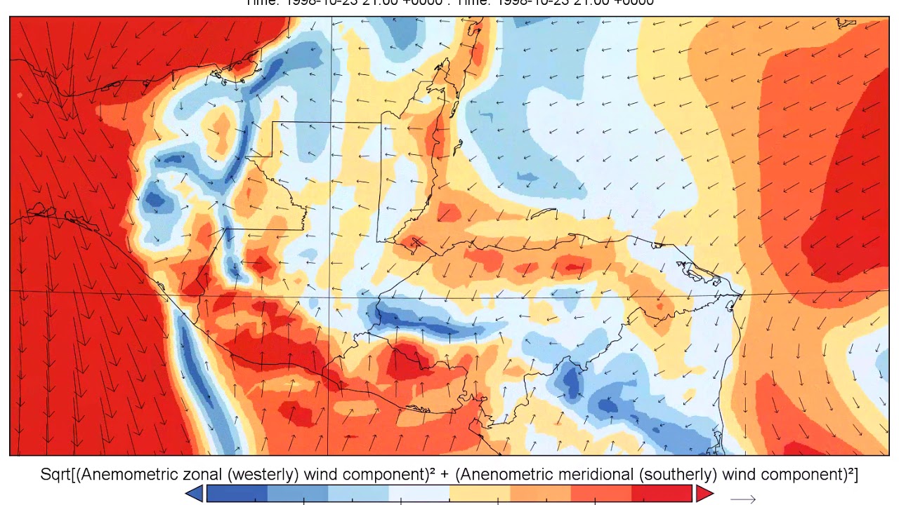 Wind Speed Hurricane Mitch - YouTube