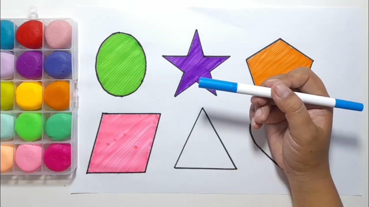 Learn 6 Basic Shapes and Colors | Drawing and Coloring for kids | #3 ...