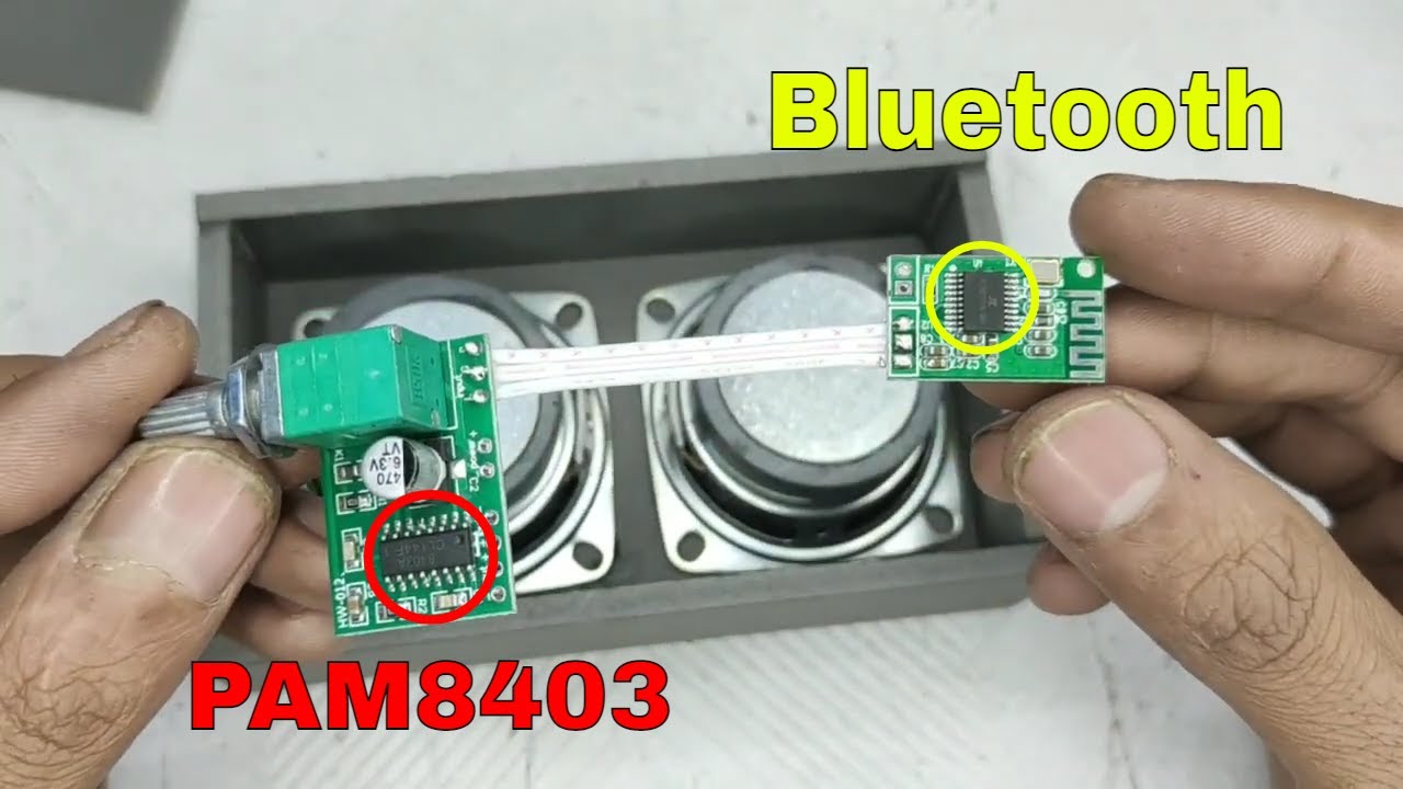 mini amplifier pam8403 circuit with Bluetooth module connection - YouTube