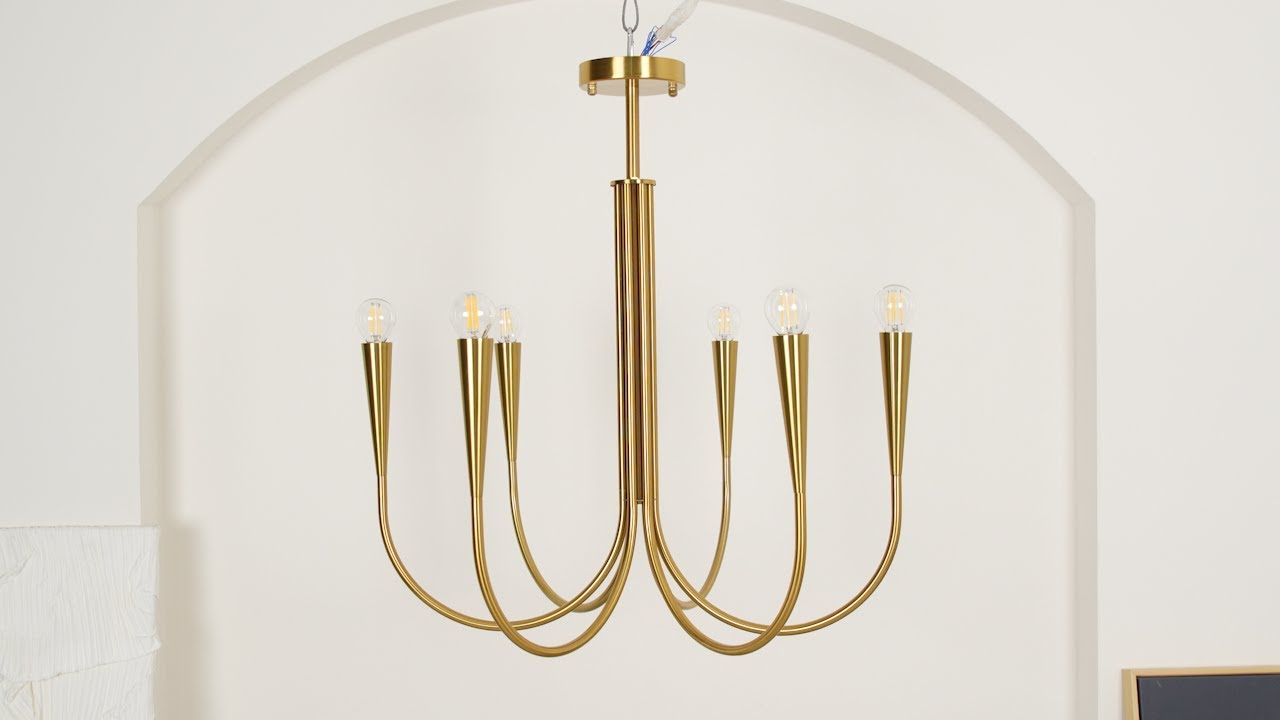 Swoop Arm Chandelier-installationvideo - YouTube