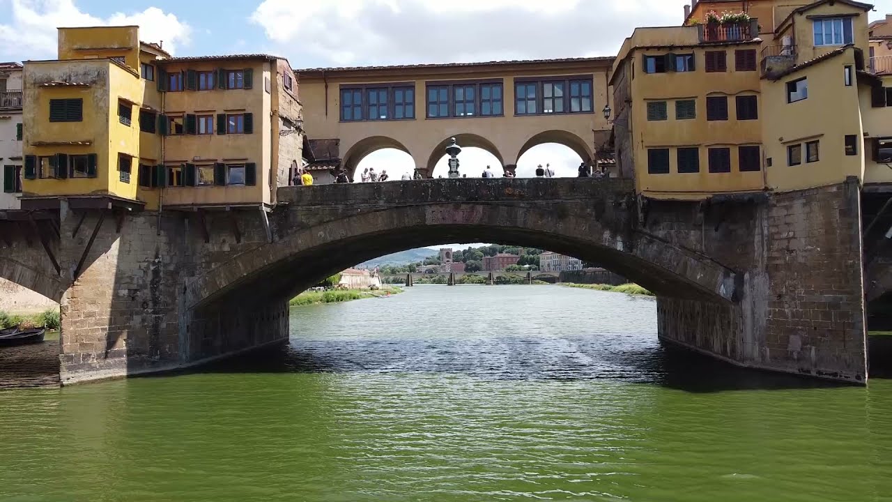 The Ponte Vecchio meaning "Old Bridge" Or Gold Bridge by Drone ...