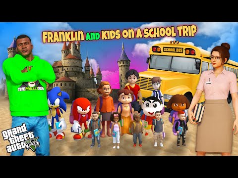Franklin & Kids on a School Trip! 🏰 Shinchan and Dora play Hide & Seek | GTA 5 Malayalam