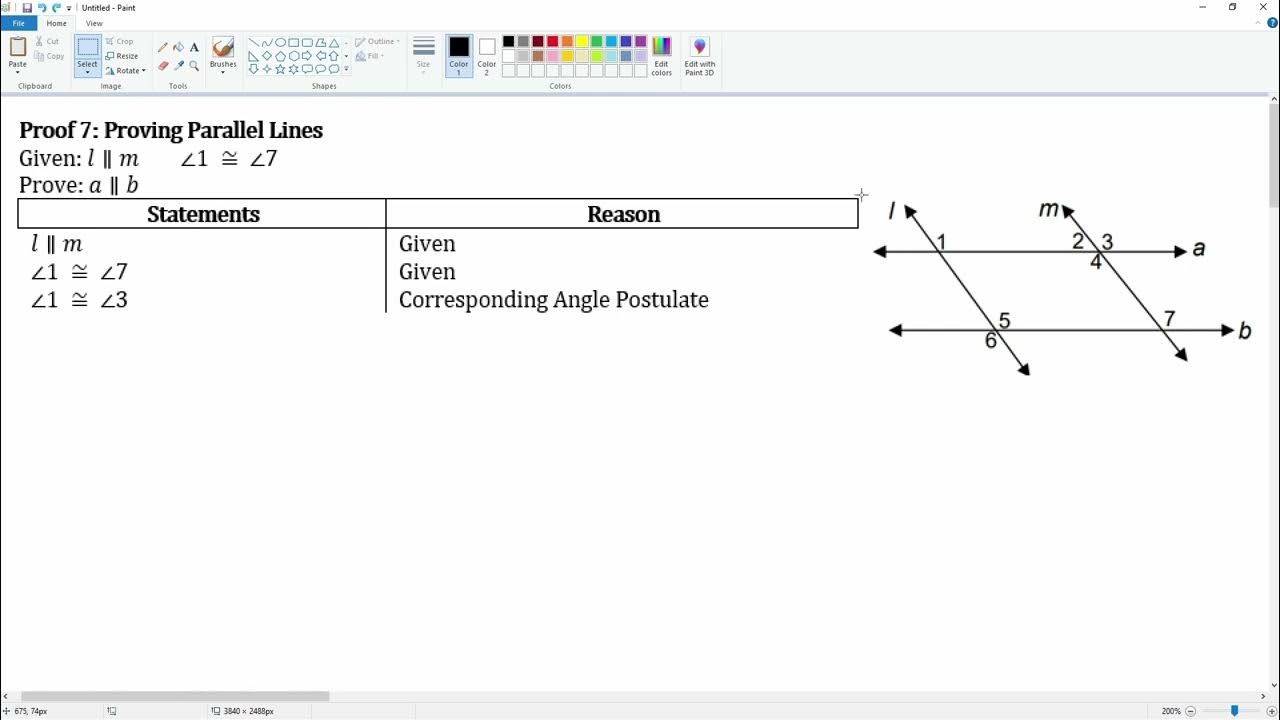 Proving Parallel Lines. Proof 7 - YouTube