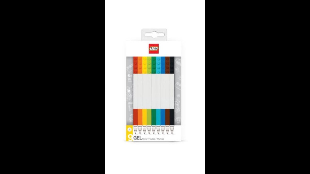 9 pack LEGO gel pens - YouTube