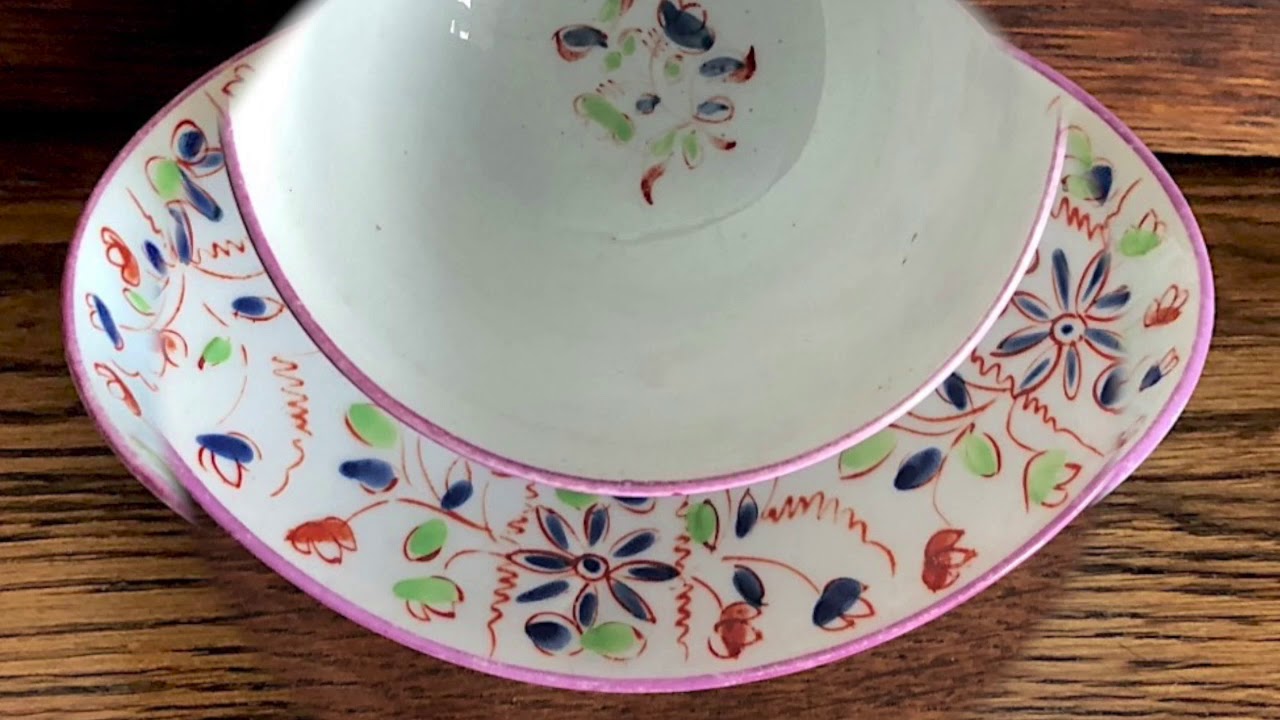 New Hall Pattern 343 Teabowl & Saucer - YouTube