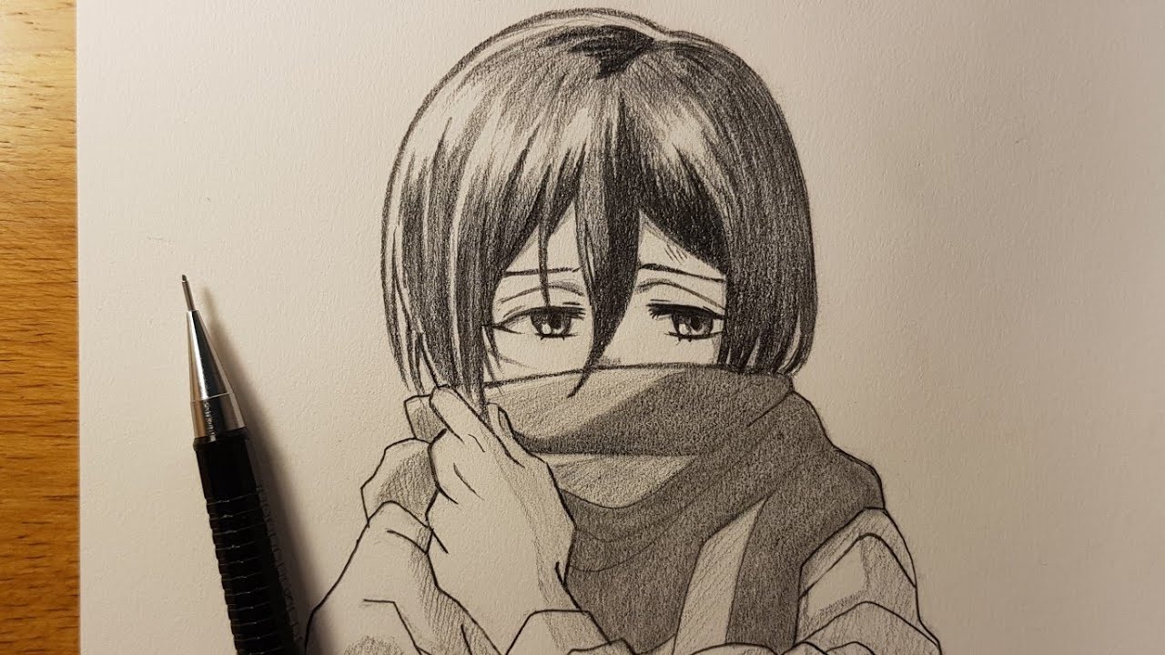 Pencil drawing/Mikasa 진격의거인 미카사 그리기 - YouTube