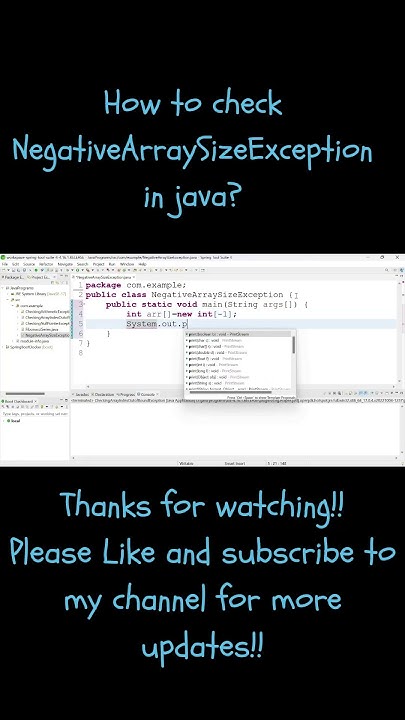 NegativeArraySizeException checking by using java#shorts #java # ... NegativeArraySizeException checking by using java#shorts #java # ...