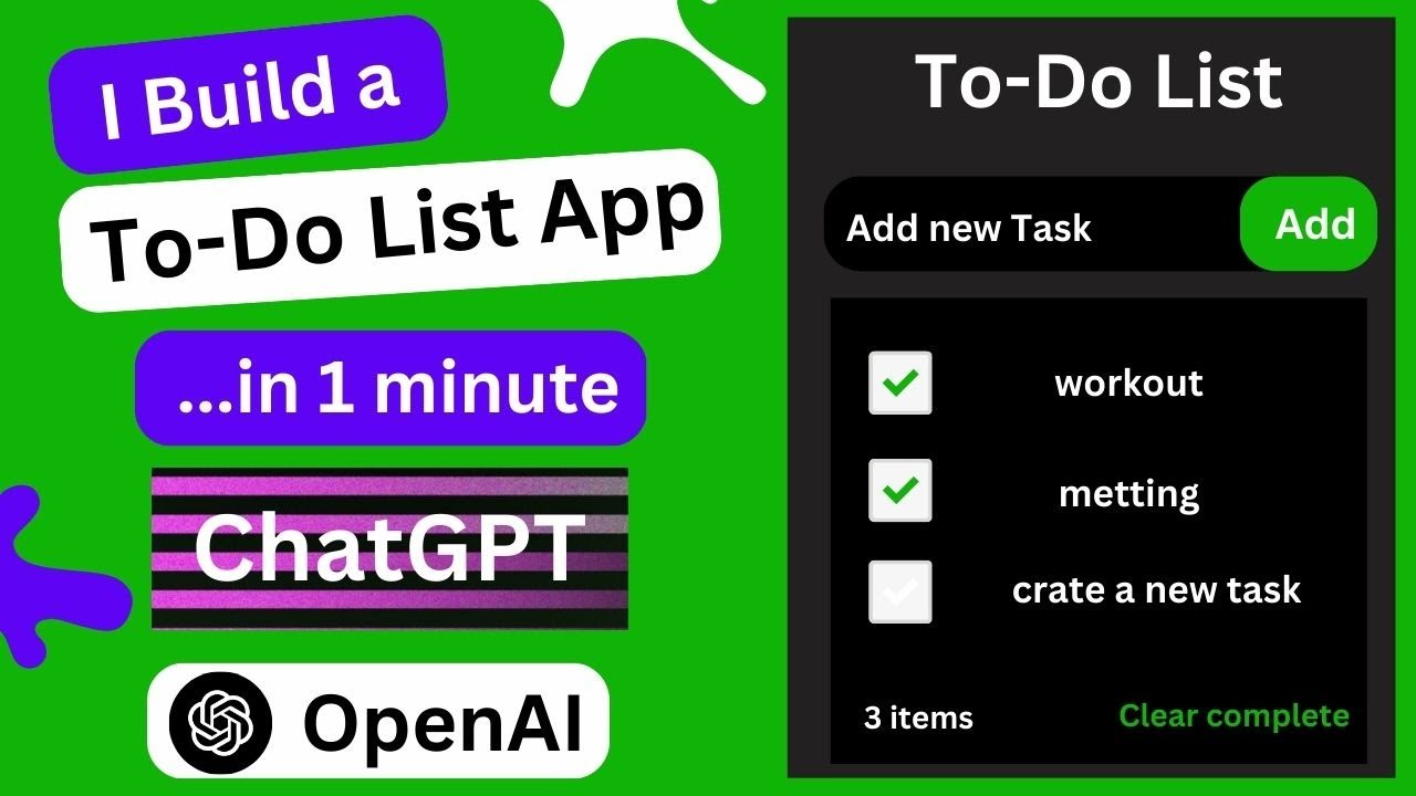 Build a To-Do List App in 2 Minutes using ChatGPT #openai #chatgpt ...