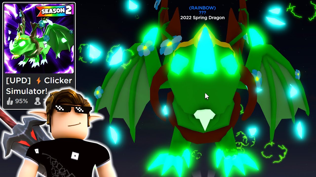 [SEASON 2] NEW RAINBOW 2022 SPRING DRAGON in Clicker Simulator (Roblox ...