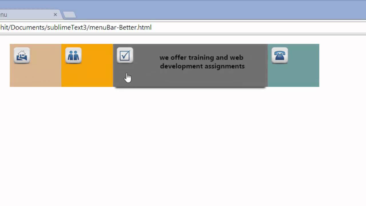 JQuery Colorful Animated Horizontal Fixed Width Menu Bar - YouTube