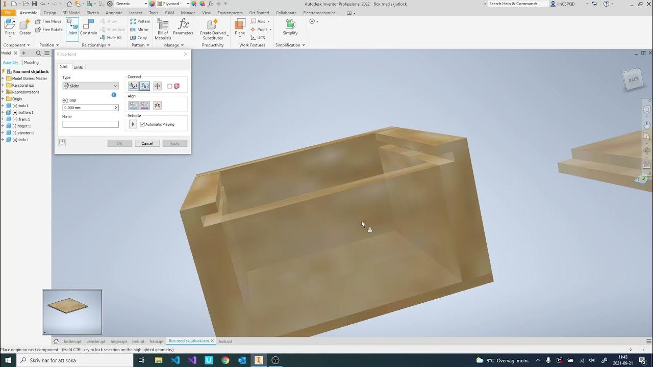 Inventor Assembly Joints - YouTube