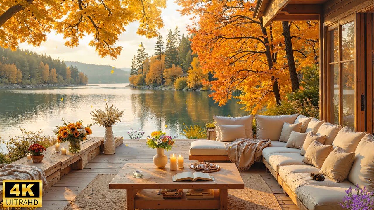 Peaceful Autumn Lake - Relaxing Piano & Fall Ambience | Music for ...