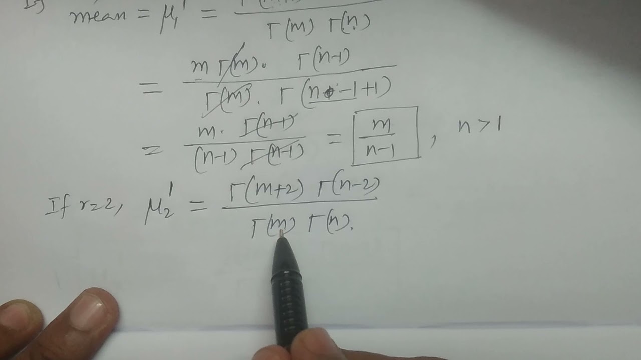 Mean and Variance of Beta distribution of second kind - BSc Statistics ...