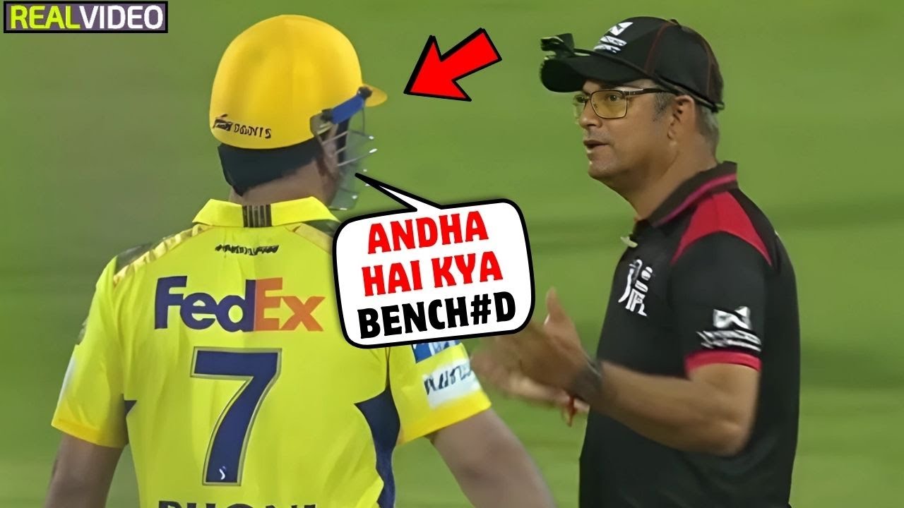 MS Dhoni heated fight with Umpire after 3rd Umpire gave Dhoni ...