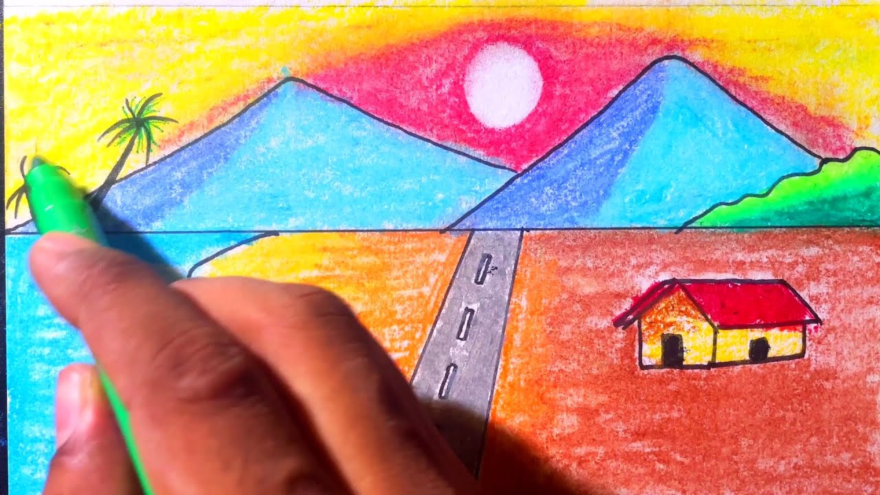 How To Draw Scenery Tutorial - YouTube