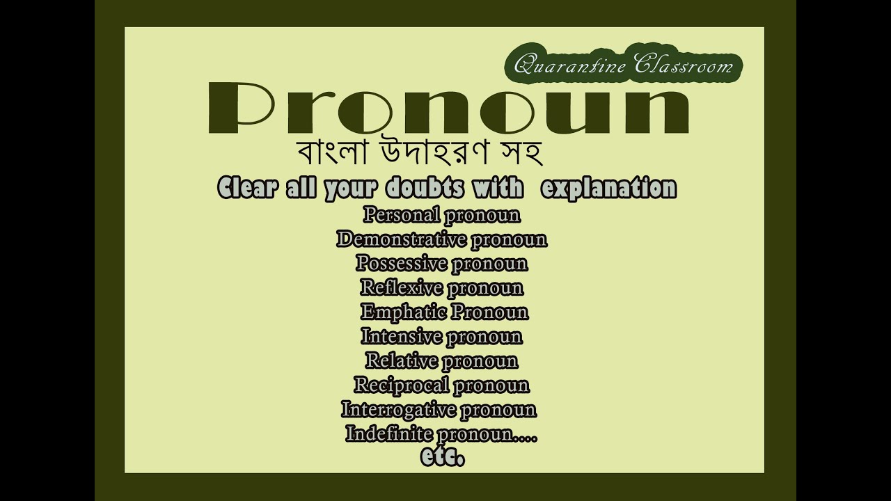 PRONOUN And Its TYPES USE With Examples In Bengali Learn English pronoun-and-its-types-use-with-examples-in-bengali-learn-english