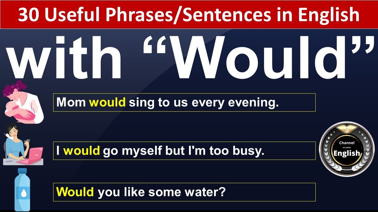 30 Useful Phrases & Sentences in English with the word "WOULD" - YouTube