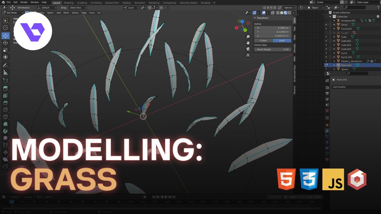 Blender - Modelling Grass(TIMELAPSE) - YouTube