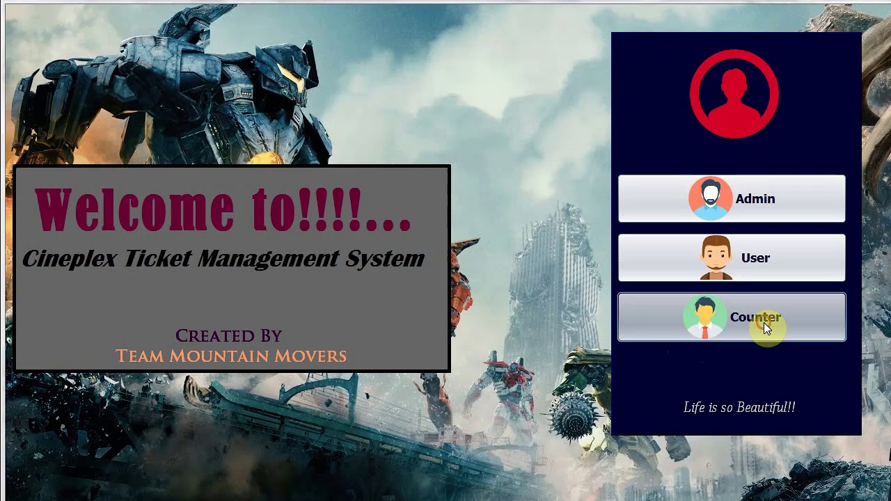 Cineplex management system project in java swing - YouTube