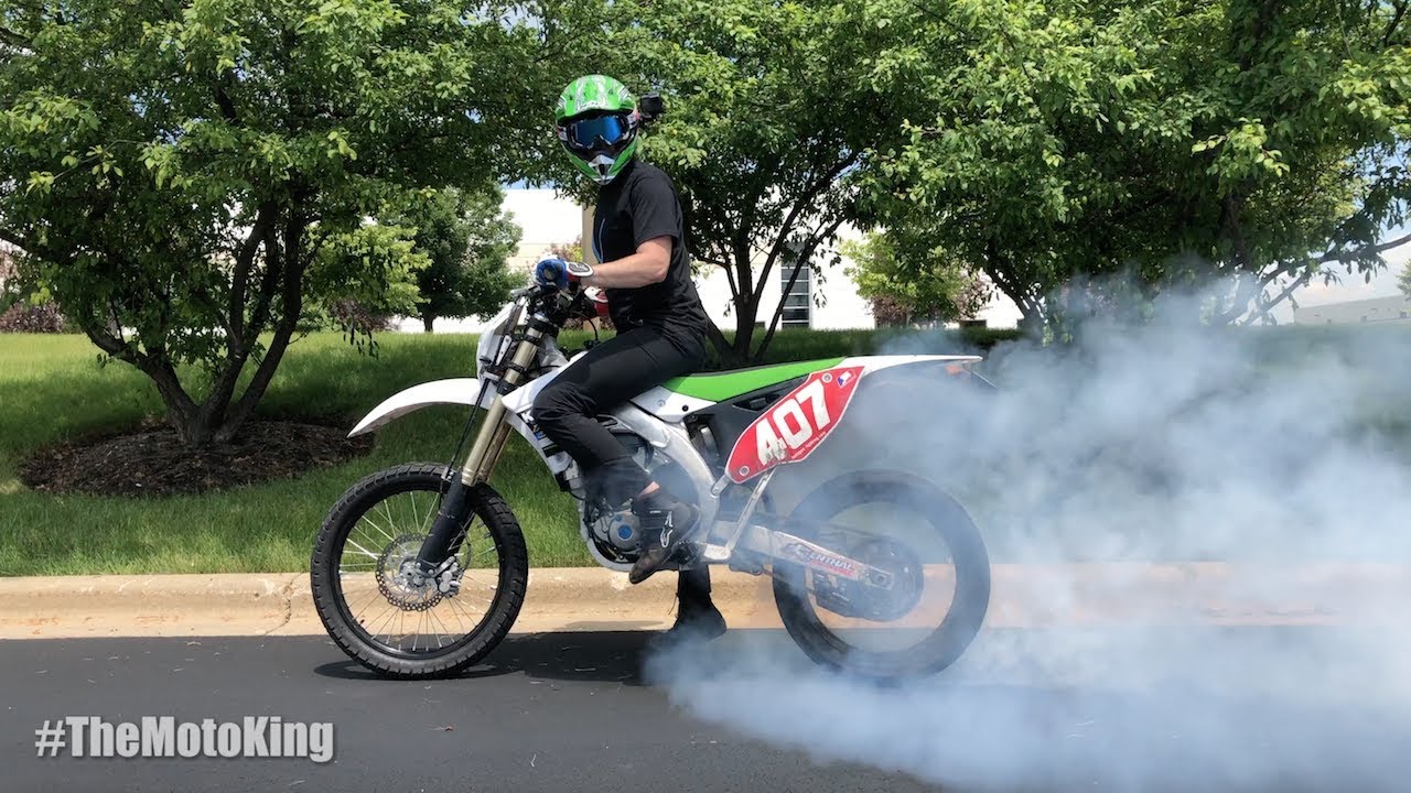 Kawasaki 450 BURNOUT | All 5 Gears - YouTube