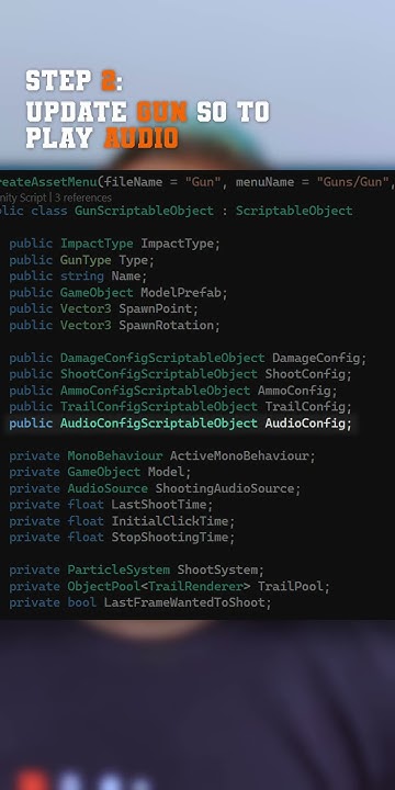 Gun Sound Effects With An Audio Config Scriptableobject Gun Series 5 Unity Tutorial Shorts