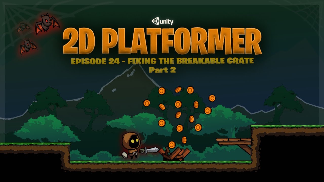 Finishing the coin burst from the crate - 2D Platformer Episode 24 ...