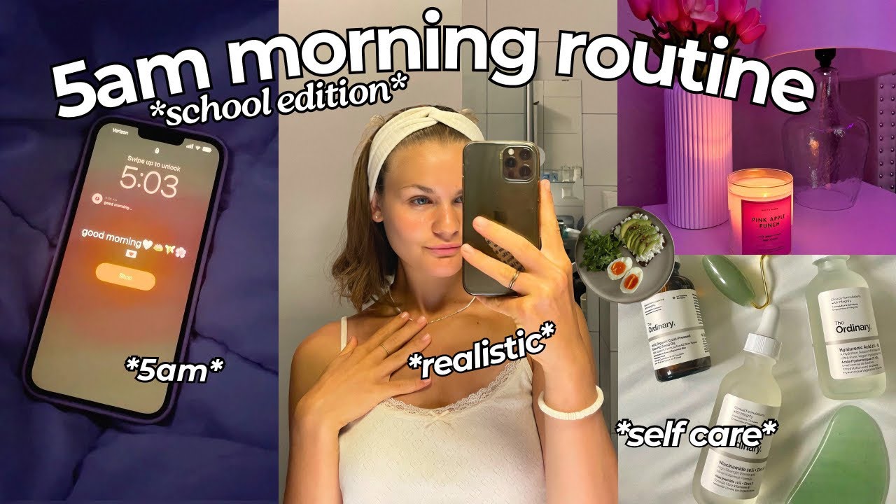 5am school morning routine *realistic* - YouTube