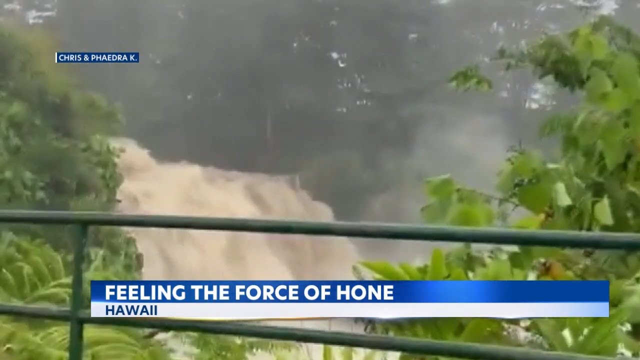 Hawaii continues feeling the force of Hurricane Hone - YouTube