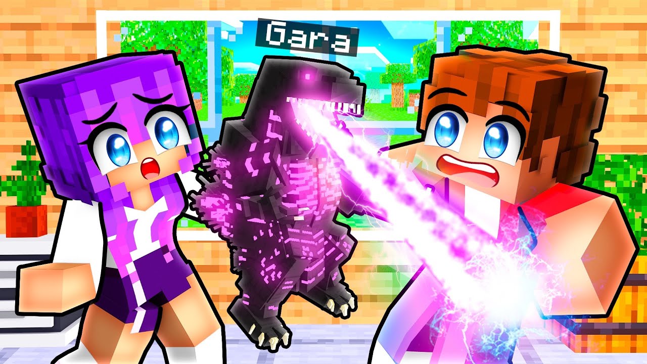 Gara Becomes a GODZILLA Baby in Minecraft! - YouTube