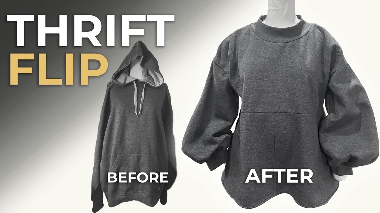 Thrift Flip - Upcycled Sweatshirt - YouTube