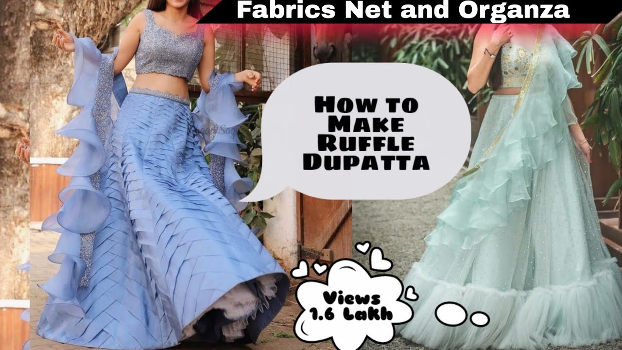 |How to make Ruffle Dupatta |Ruffle dupatta Cutting | Ruffle dupatta ...