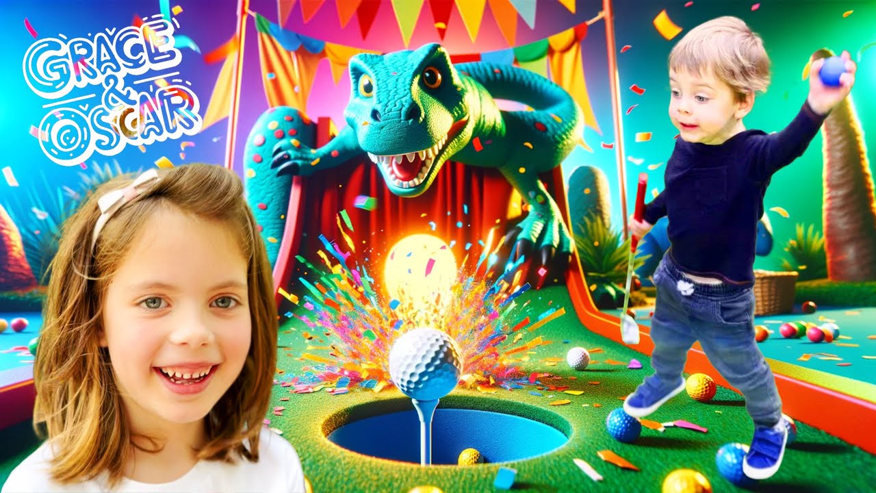 Dinosaur Mini Golf Adventure in New Malden! 🦖 Grace Scores a Hole-in ...