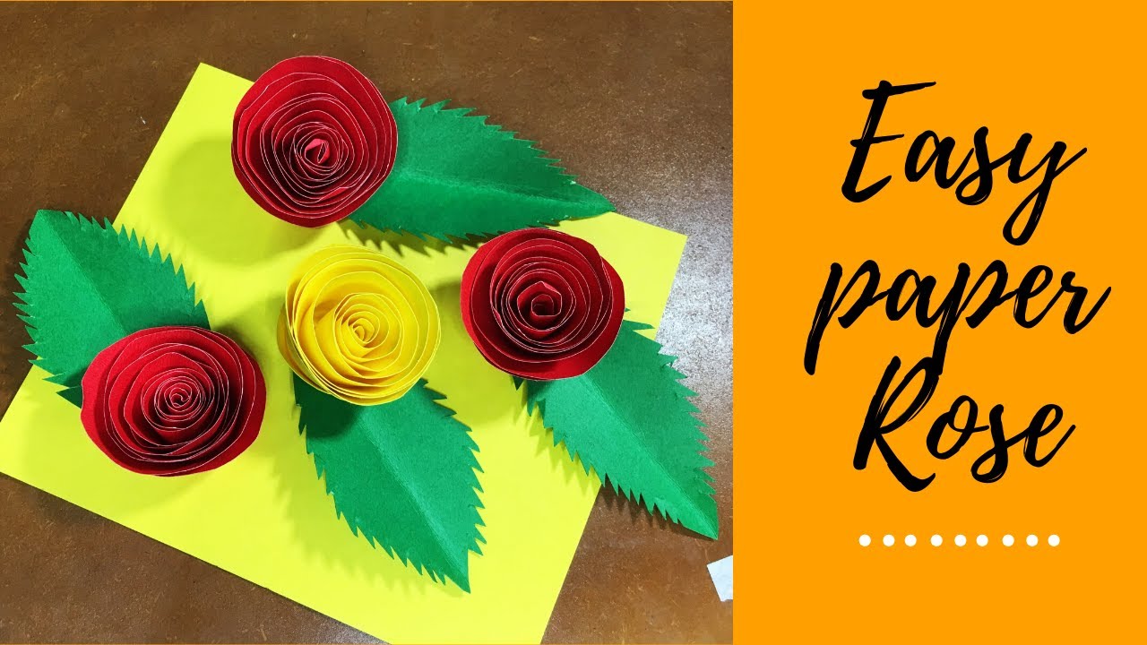 How to make Easy Paper Rose Step by Step - YouTube