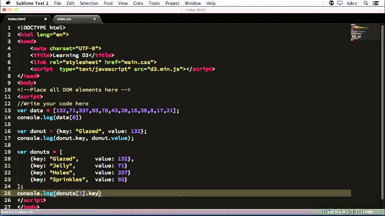 Visualizing Data with D3.js Tutorial | Reviewing Arrays And Objects ...