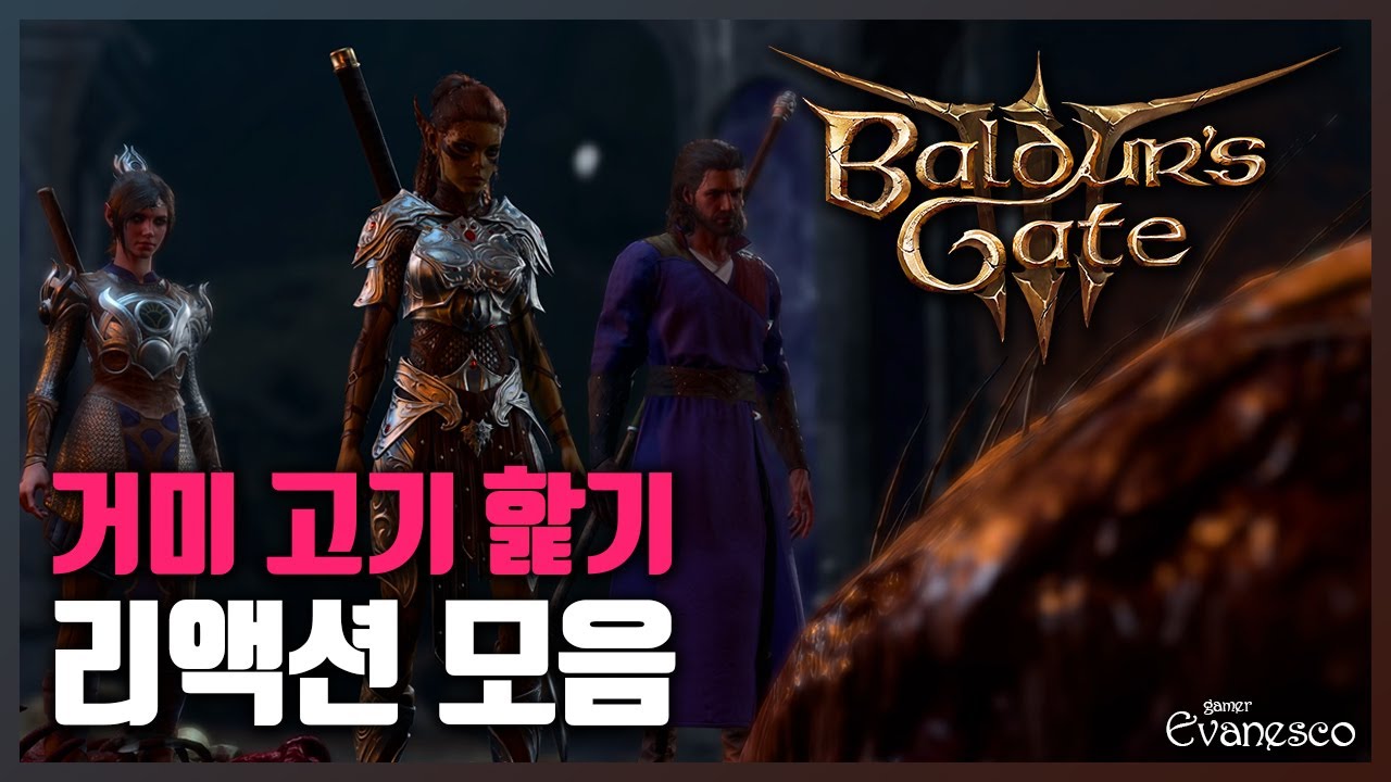 발더스 게이트 3 - 거미 고기 핥기, 동료별 리액션 모음│BG3 - Spider Meat 'Companion Reactions ...