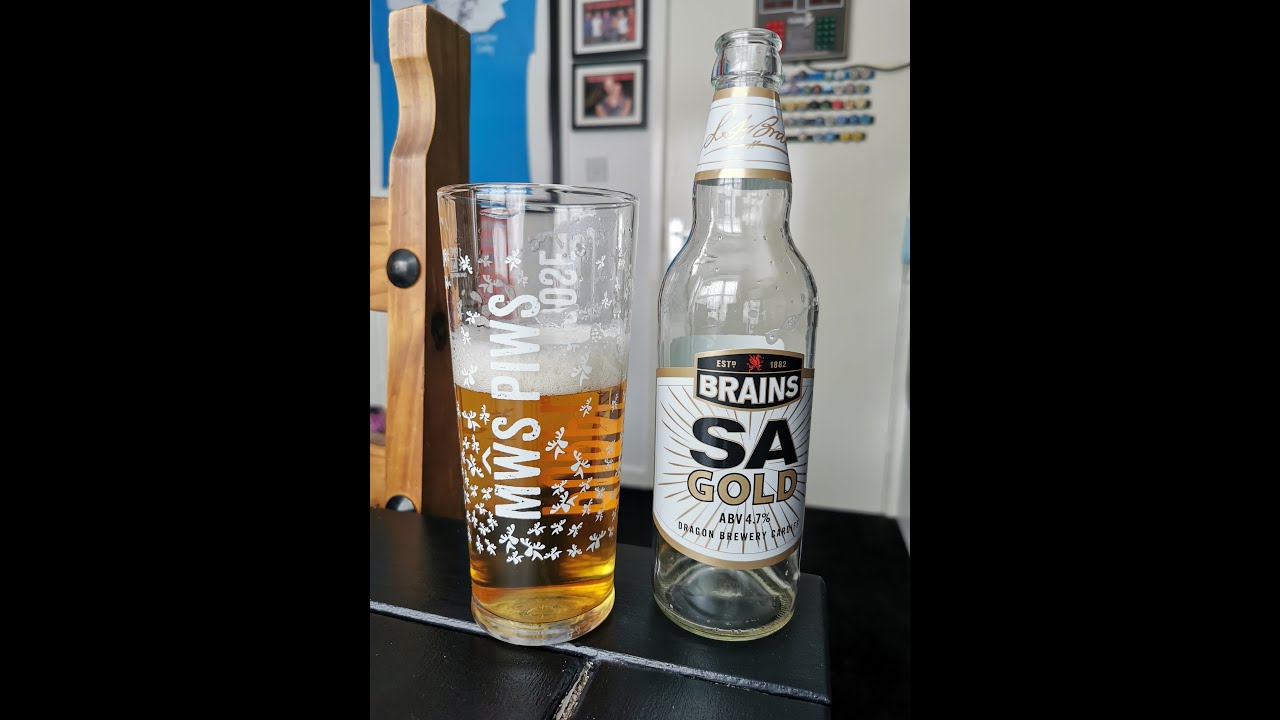 Brains SA gold ale 4.7% - Dragon brewery - review No. 540 - YouTube