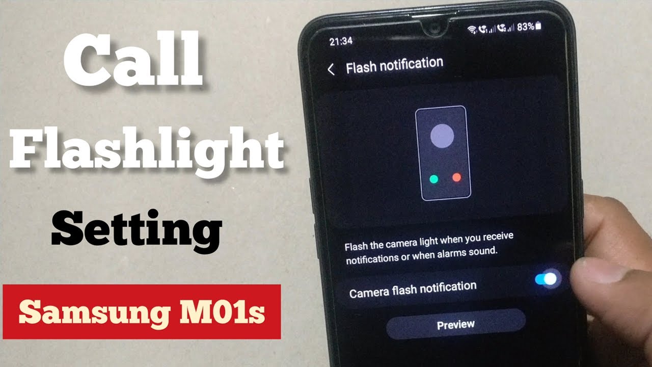 Samsung m01s call flashlight setting - Samsung flash notification - YouTube