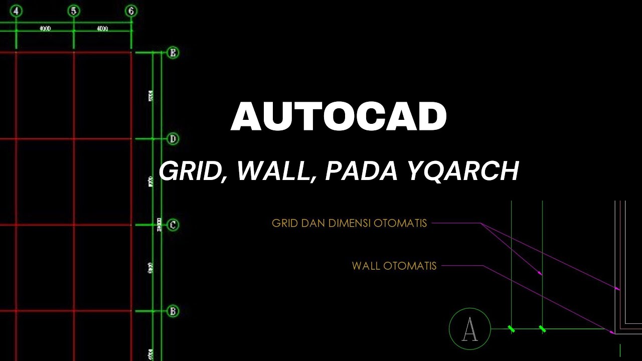 Tutorial AutoCad Grid, Wall, Dimensi Otomatis - YouTube