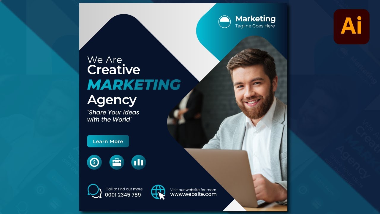 Digital Marketing Instagram Post and Social Media Post Design In Adobe ...